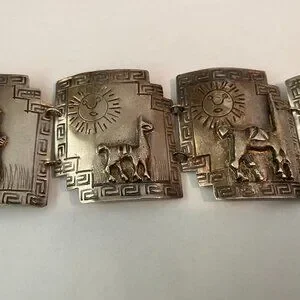 Jewelry | Vintage Peruvian Hinged Sterling Silver Bracelet Marked Peru ...